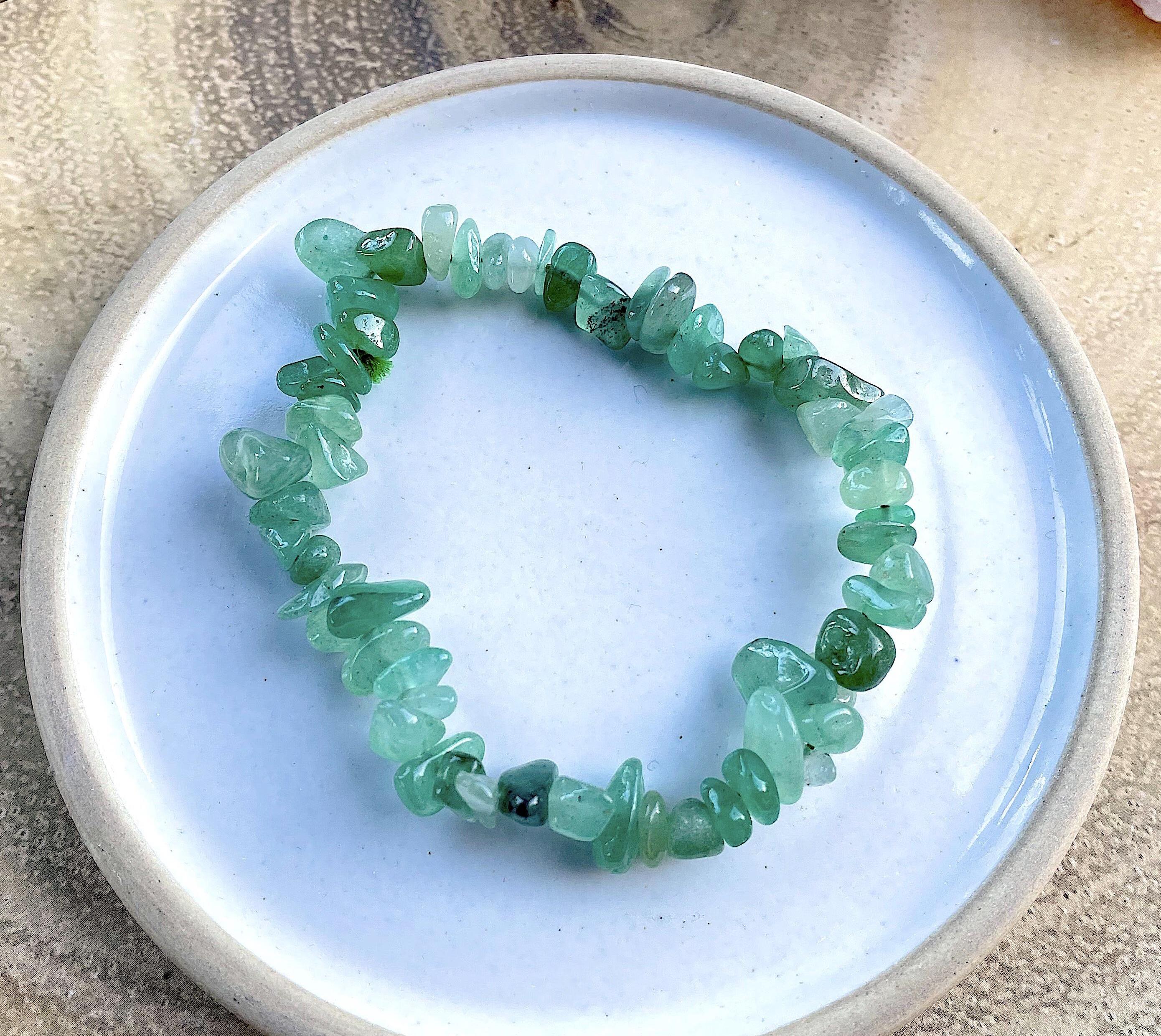 Green Aventurine Crystal Chip Bracelet - Single Size