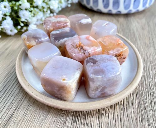 Pink Flower Agate Crystal Tower – Emotional Healing & Positive Energy