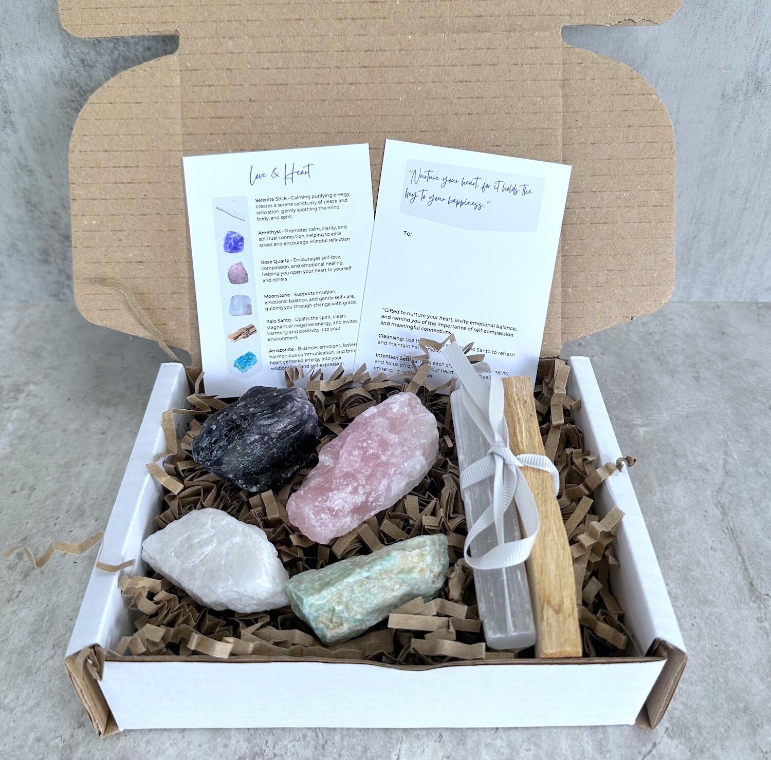 Love & Heart Crystal Gift Box – Self-Love & Emotional Healing