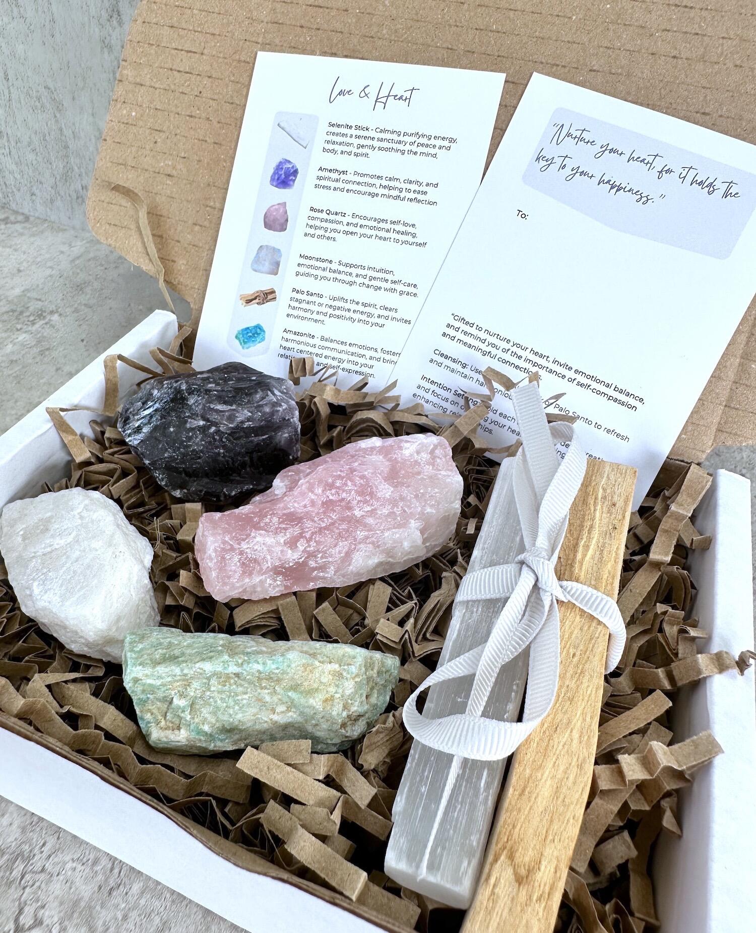 Love & Heart Crystal Gift Box – Self-Love & Emotional Healing