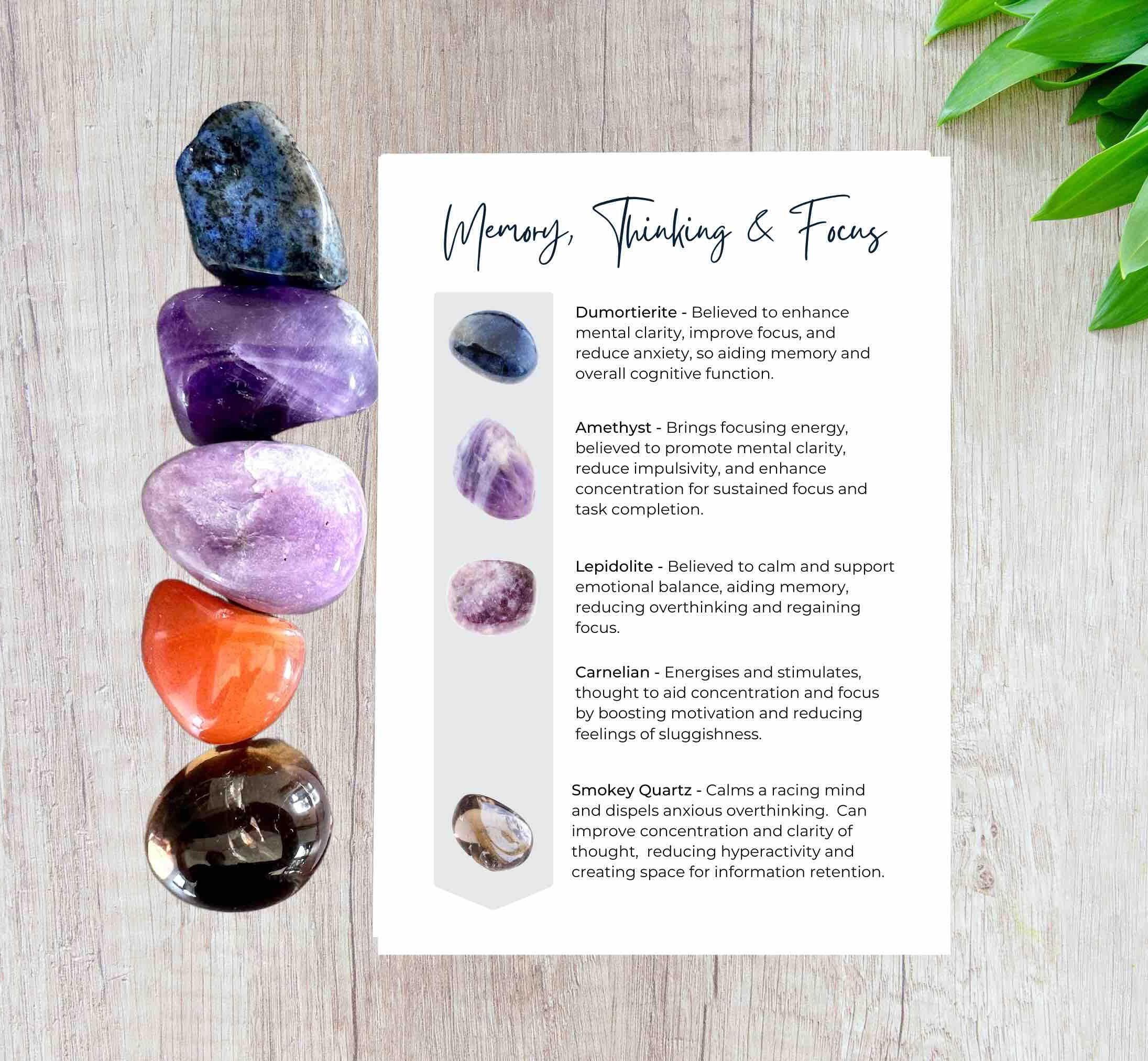 Memory & Focus Crystal Set – Exam & Study Support Crystals