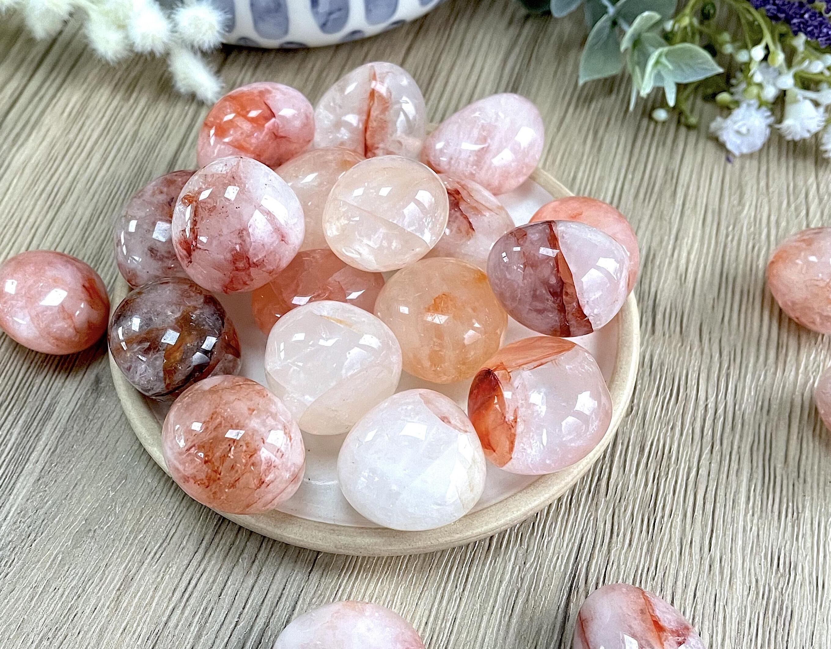 Fire Quartz Crystal Tumblestones - High Quality (Red Hematoid)