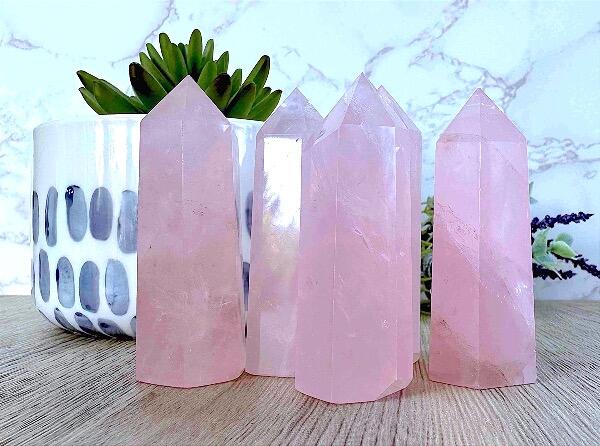 Rose Quartz Crystal Tower | Mozambique Rose Quartz
