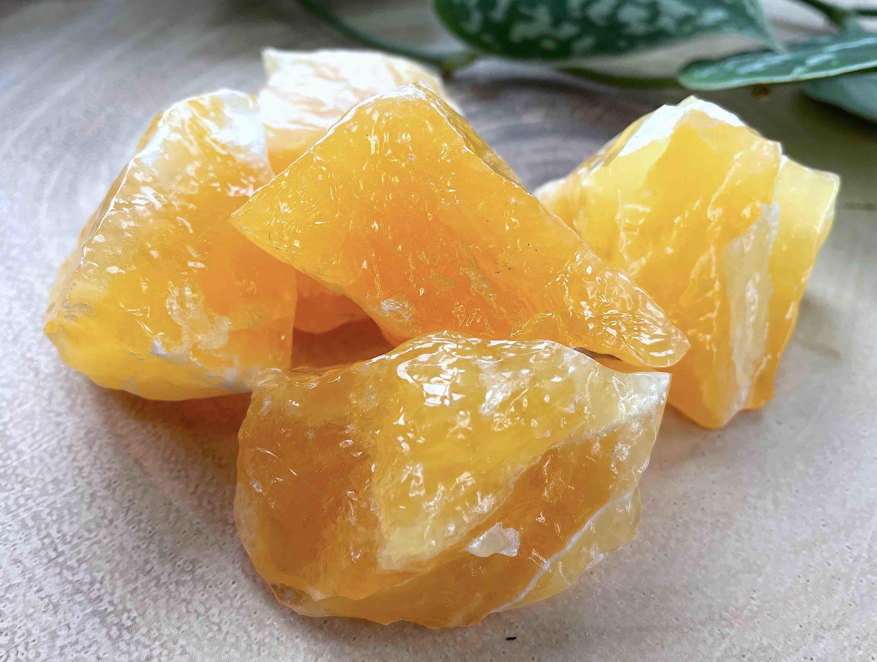 Rough Orange Calcite Crystal | Natural Raw Stone