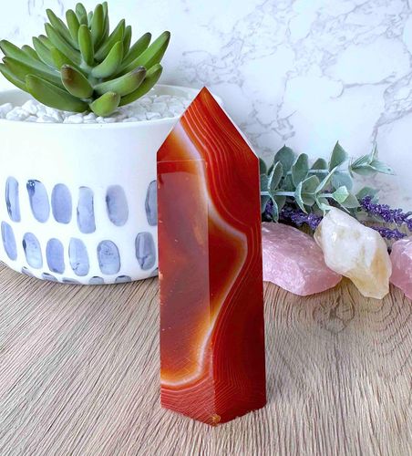 Ruby in Zoisite Crystal Tower – Healing, Growth, and Emotional Balance