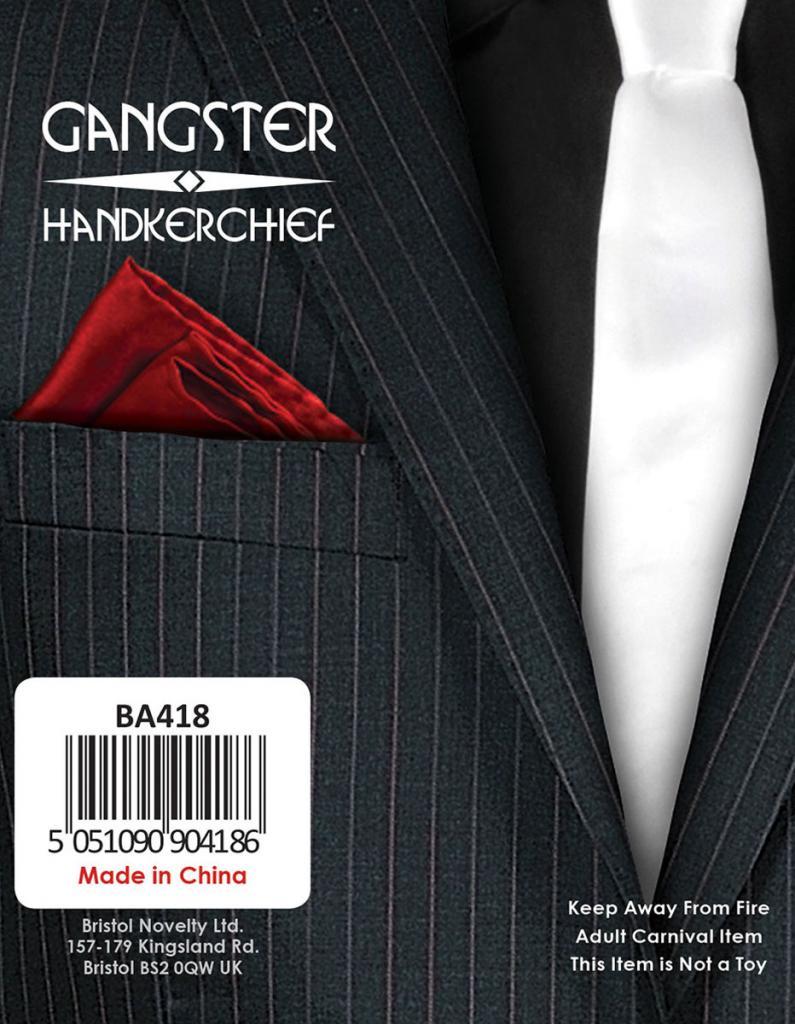 Gangster Pocket Handkerchief in Red BA418 | Karnival Costumes