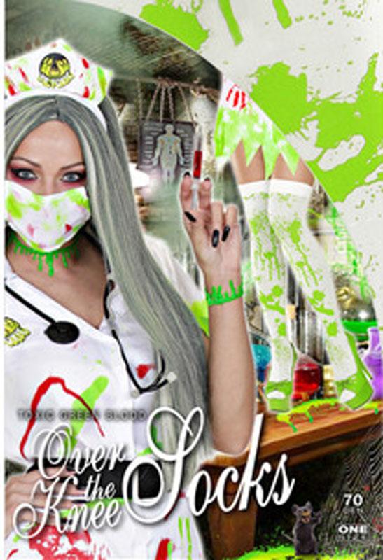 Toxic Blood Stained Over the Knee Socks by Widmann 01297 | Karnival ...