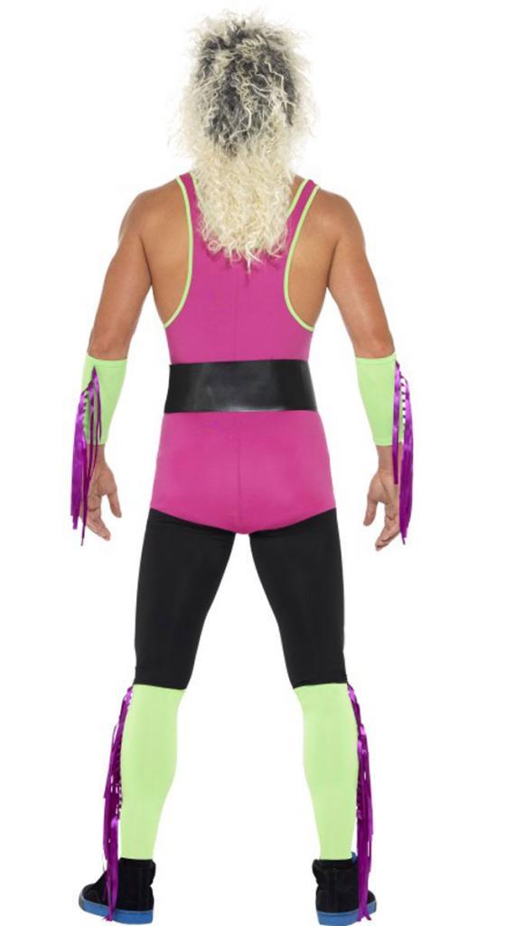 WWE Retro Wrestler Adult Costume by Smiffys 27561 | Karnival Costumes