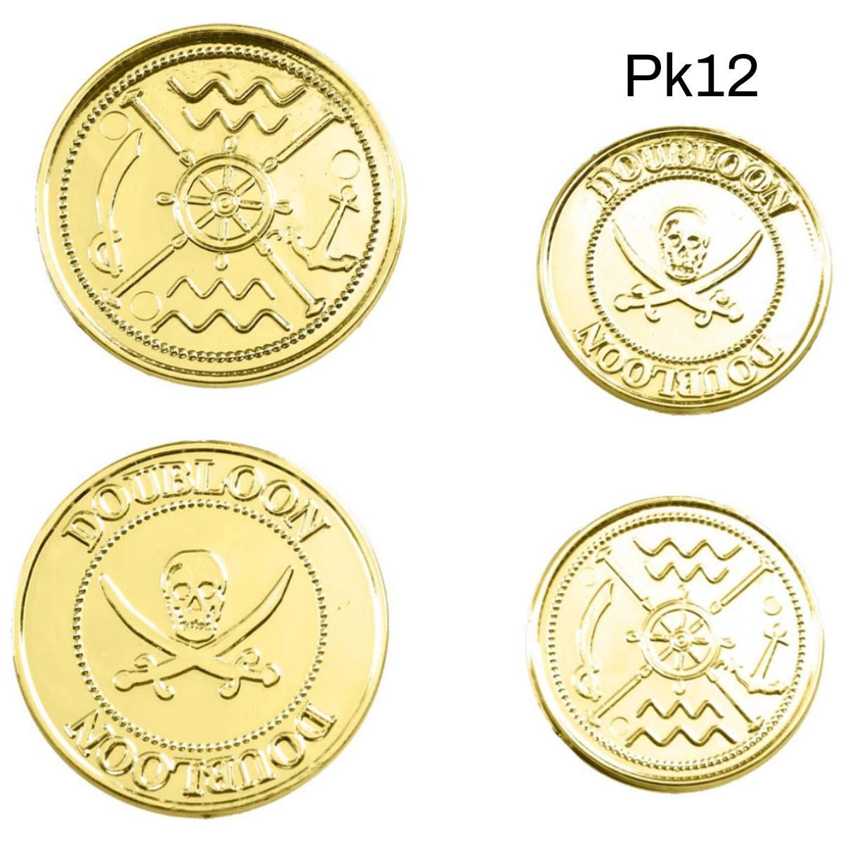 Pirate Treasure Gold Doubloons pk12 by Widmann 6961C | Karnival Costumes