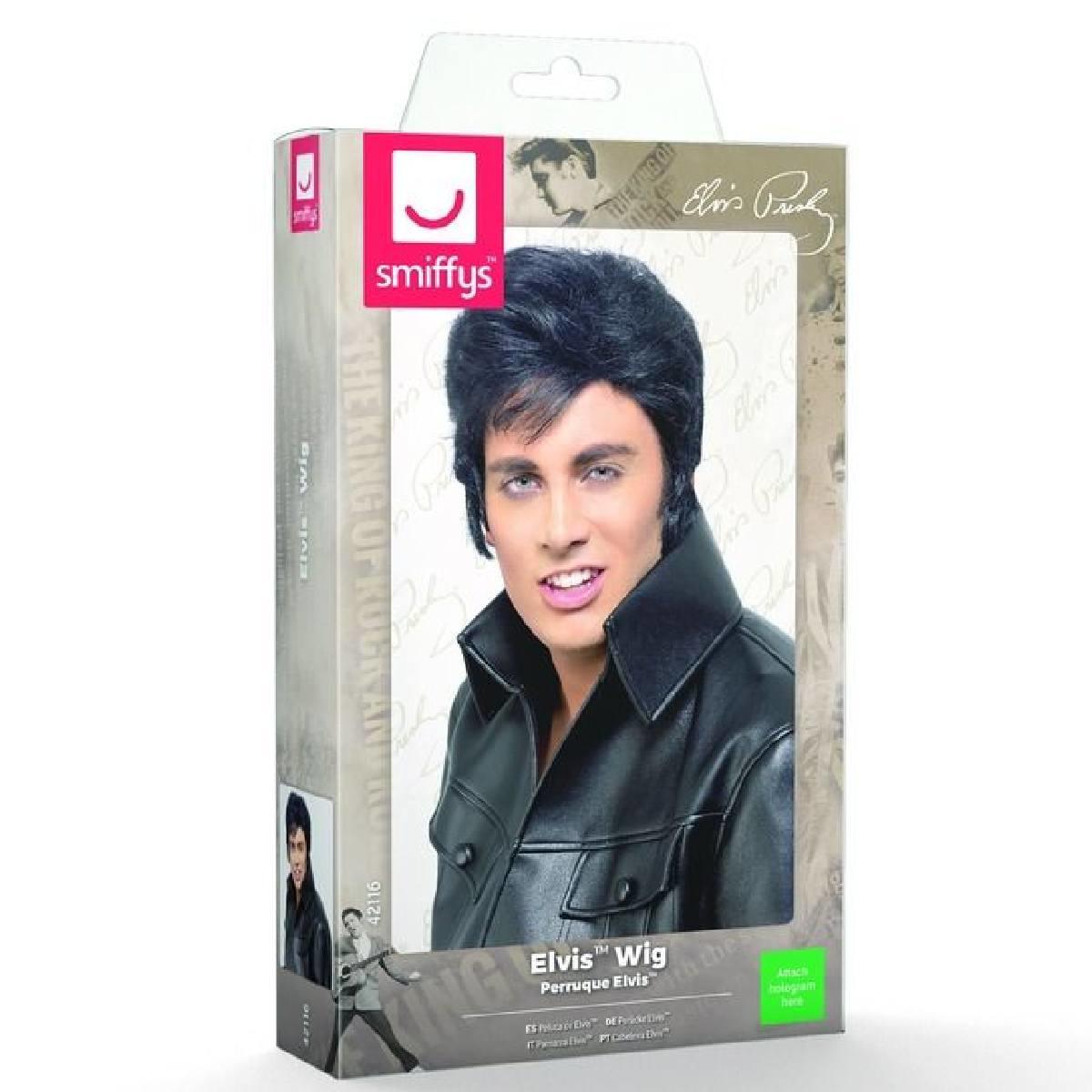 Licensed Elvis Presley Costume Wig in Black by Smiffys 42116 | Karnival ...