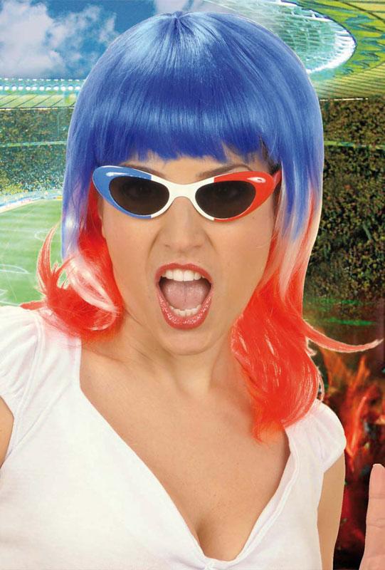 Patriotic Blue, White and Red Wig for Ladies by Widmann S0702 ...