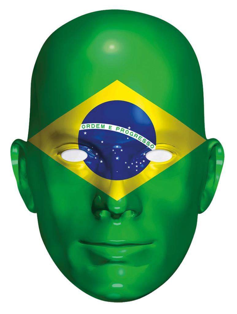 Brazil Flag Face Mask by Mask-erade BRAZI01 | Karnival Costumes; UK