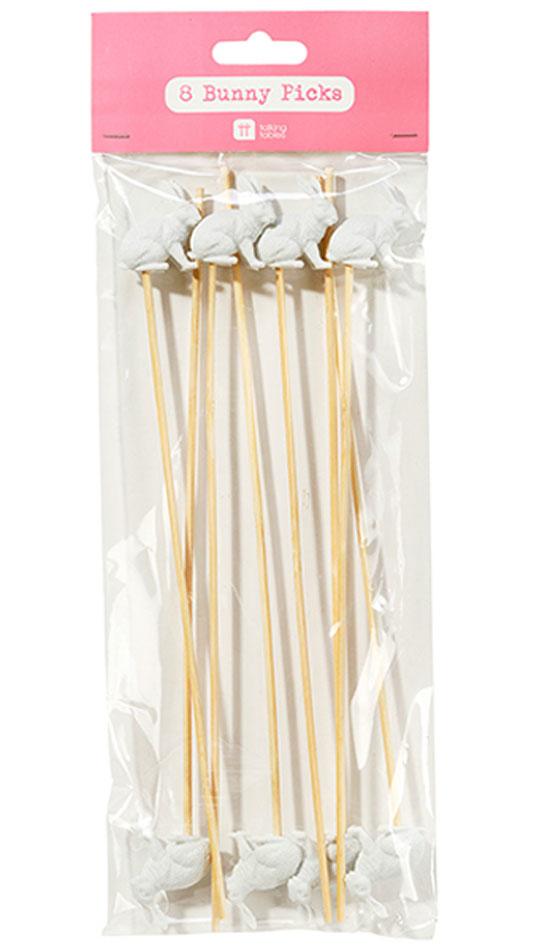 Bunny Picks pkt 8, 10" tall by Talking Tables MIX-BUNNIES | Karnival ...