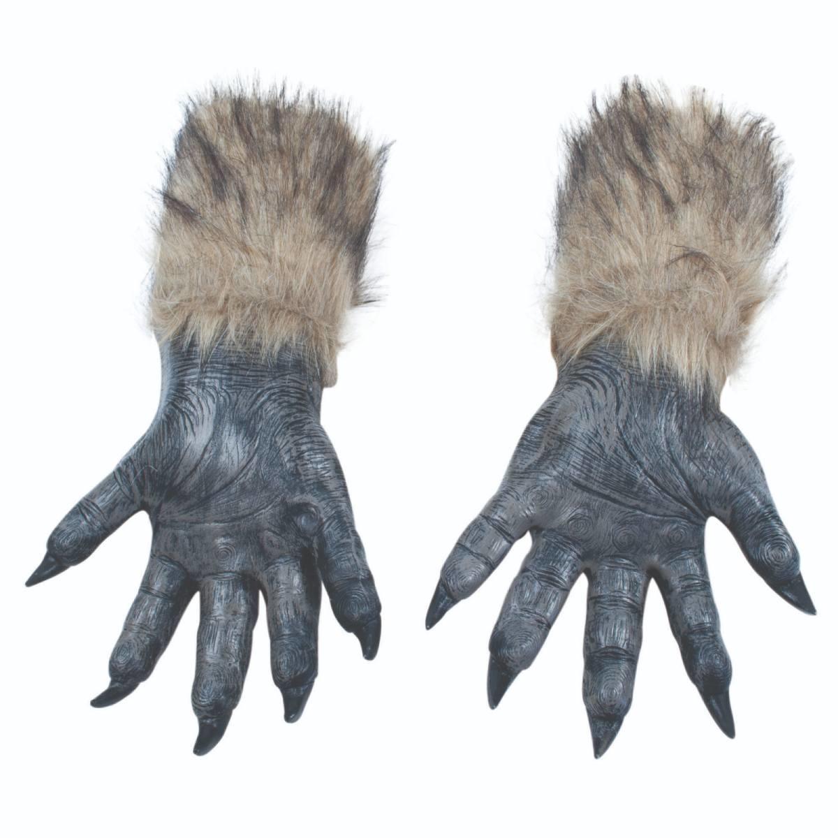 Adult Wolf Hands With Fur Fabric Hair Cuffs By Bristol Novelties Md241 Karnival Costumes