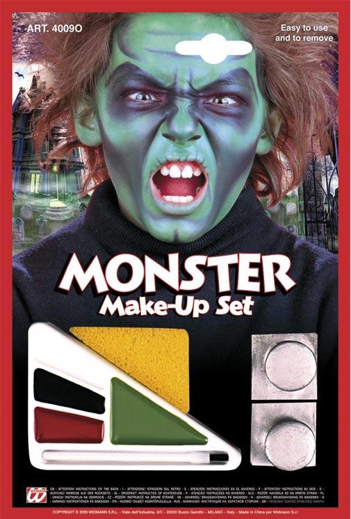 Monster Make-up Set with Silver Grey Neck Bolts