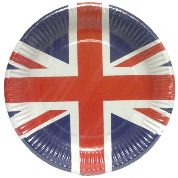 Union Jack Flag Paper Plates 23cm dia pk8 by Amscan 994127 | Karnival ...