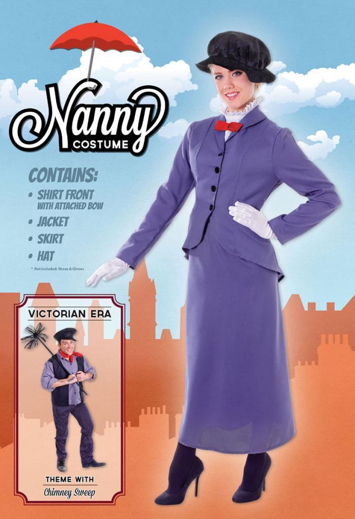 English Nanny Mary Poppins Costume by Bristol Novelties AC361 ...