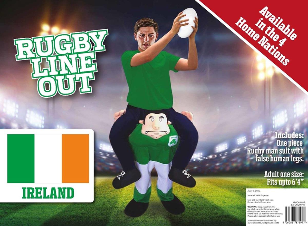 Give Me A Lift Ireland Rugby Player Piggyback Costume MWCARN-IR ...