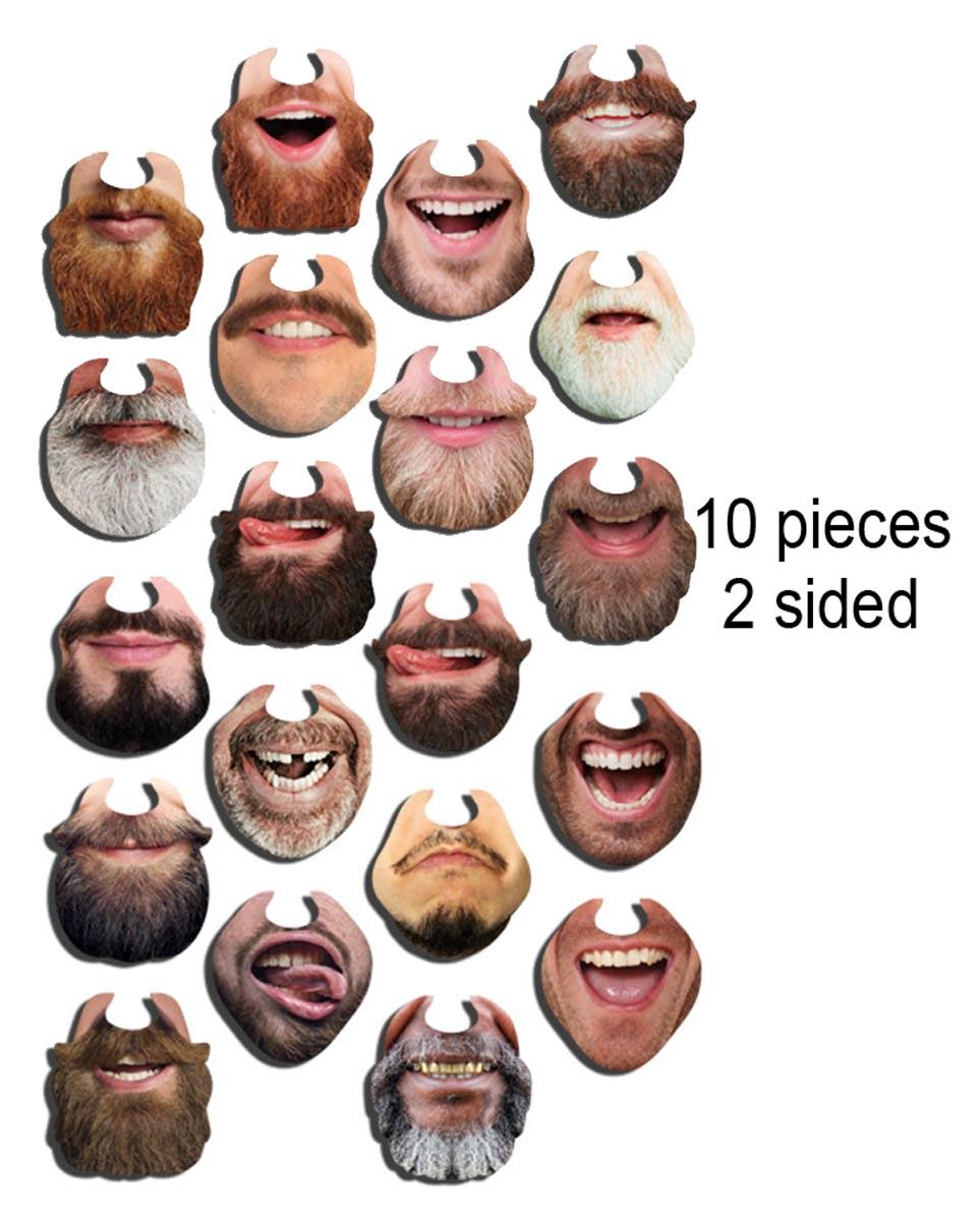 Beardy Chinless Wonders Pk10 by Mask-erade CWBEA01 | Karnival Costumes