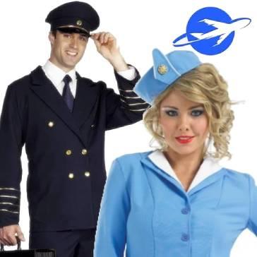 Adult Airline Pilot and Cabin Crew Fancy Dress Costumes for Men and ...