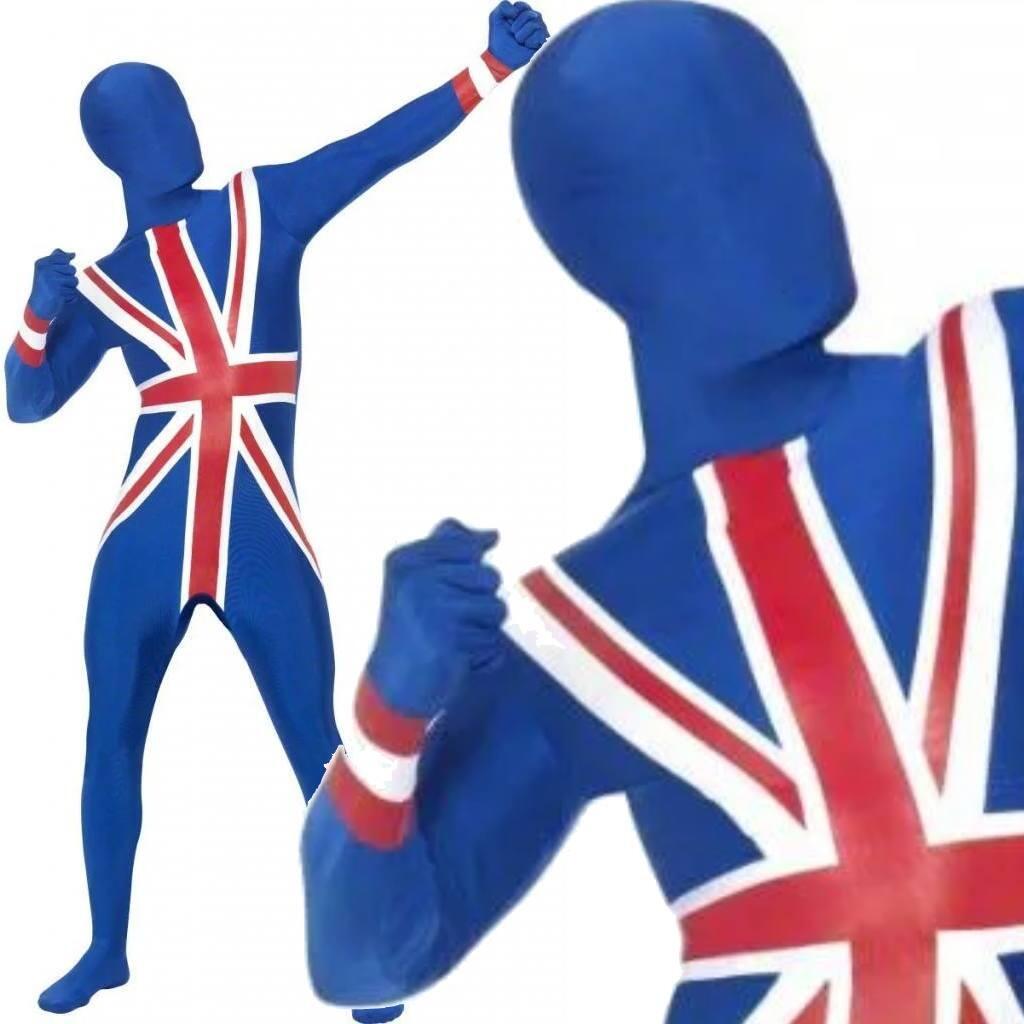 Union Jack Bodysuit Adult Fancy Dress Costume