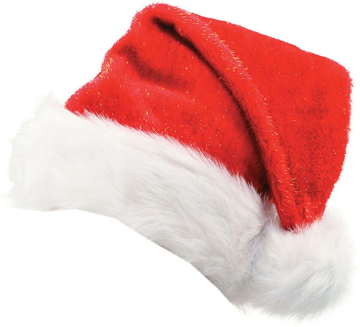 Deluxe Santa Hat in Red Plush with Metallic Glitter BH293 | Karnival ...