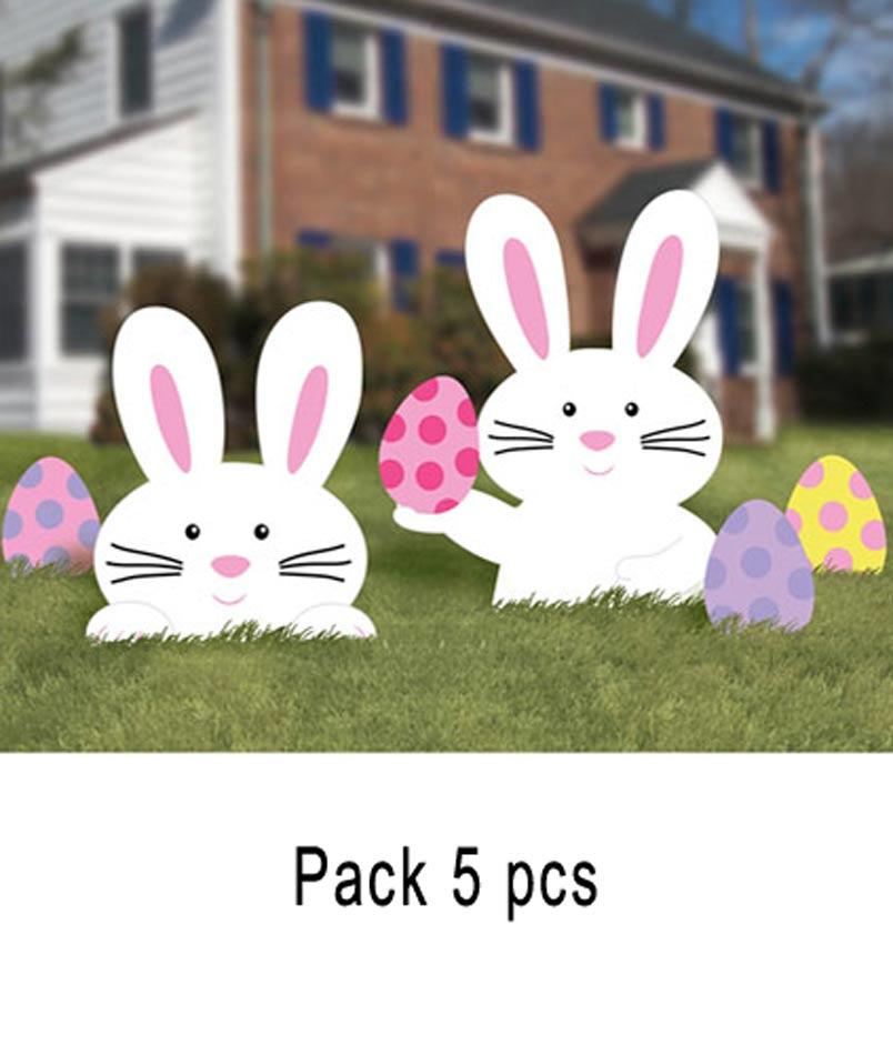 Easter Bunnies and Eggs Party Garden and Yard Decoration Signs by ...
