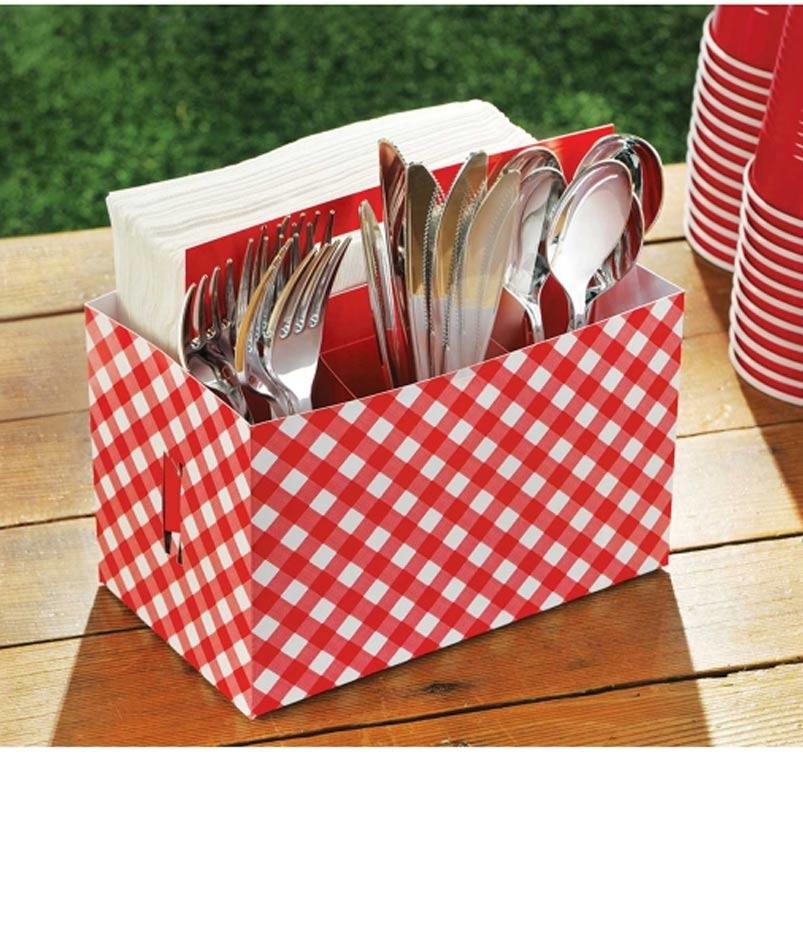 Picnic Party Cardboard Utensil Caddy by Amscan 340064 | Karnival ...