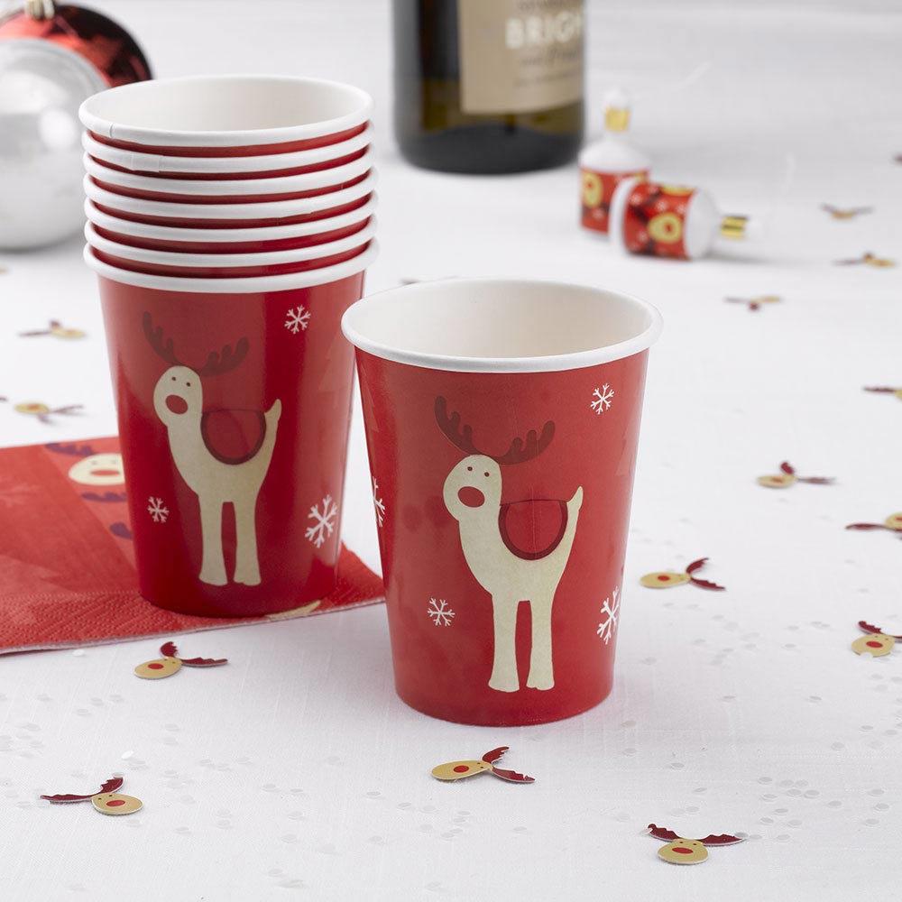 Rocking Rudolf Christmas Paper Cups by Neviti 599646 | Karnival Costumes