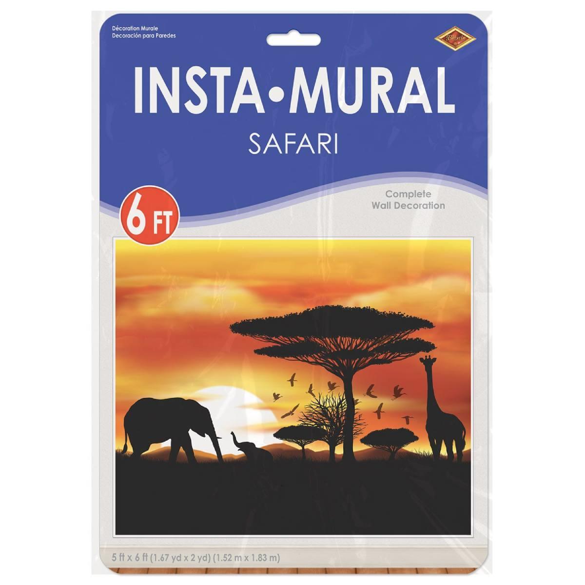 African Safari Insta-Mural - 5ft x 6ft by Beistle 53046 | Karnival Costumes