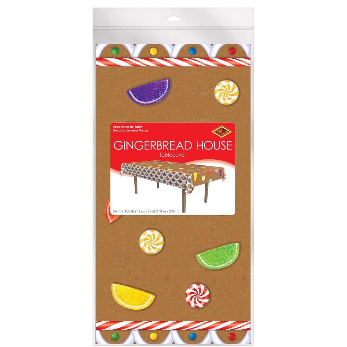 Gingerbread House Plastic Tablecover 54" x 108" by Beistle 20064 ...