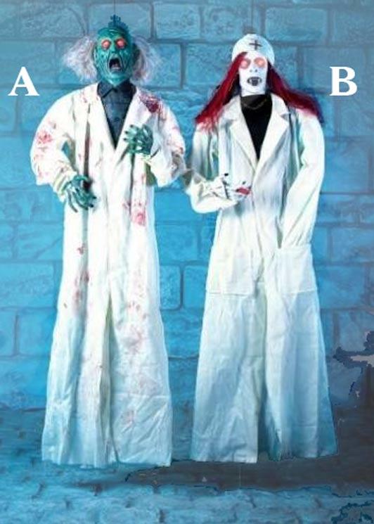 Hanging Horror Doctor or Nurse with Light and Sound