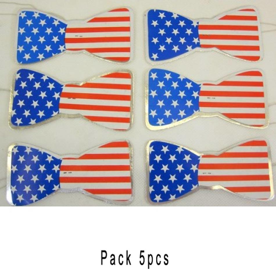 Stars and Stripes USA Party Bowties - pack 5 P1861 | Karnival Costumes