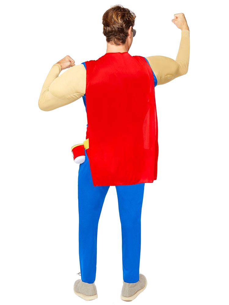 Beer Man Superhero Costume with Muscles and Beer Can Belt by Guirca ...