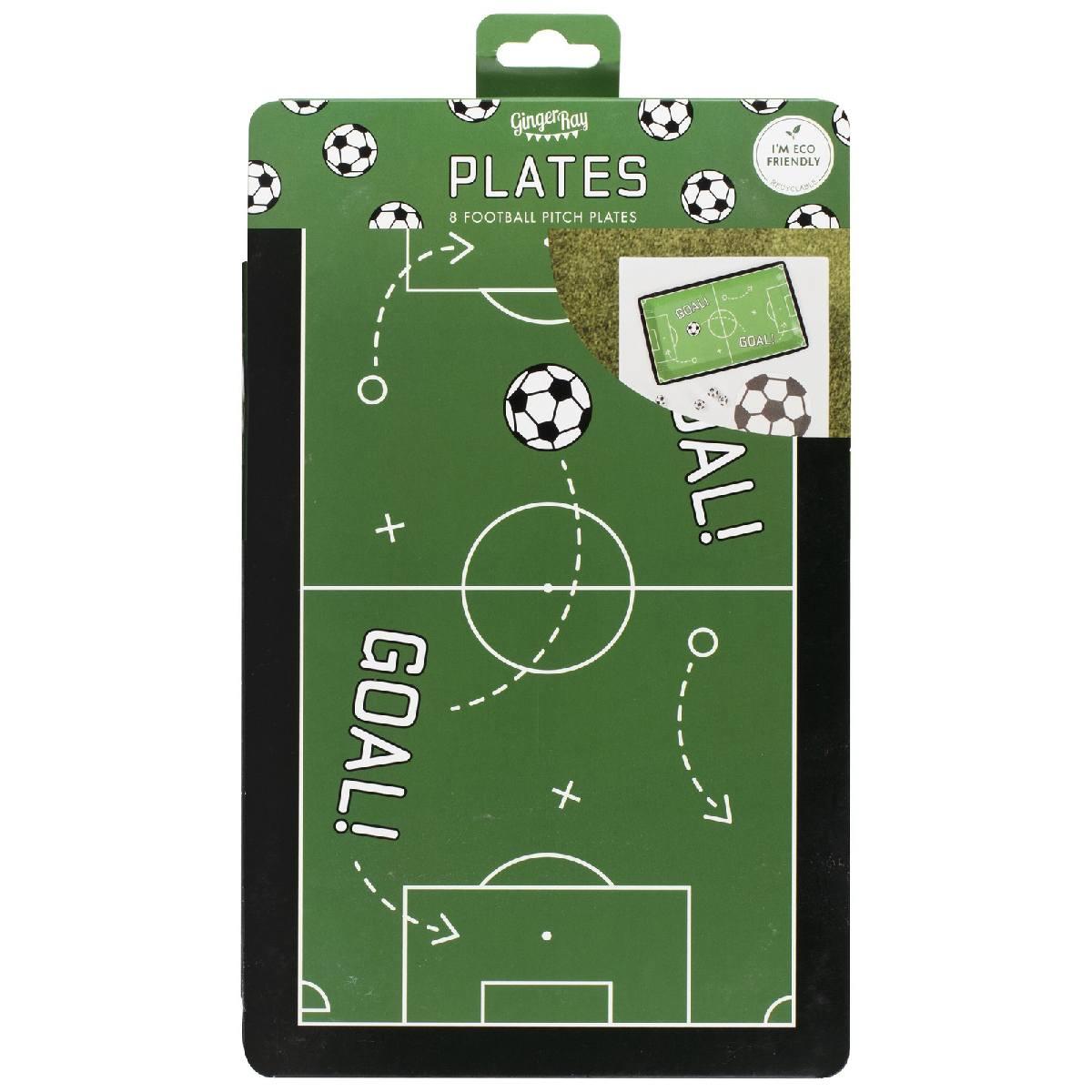 Football Pitch Paper Party Plates by Ginger Ray FT-106 | Karnival Costumes