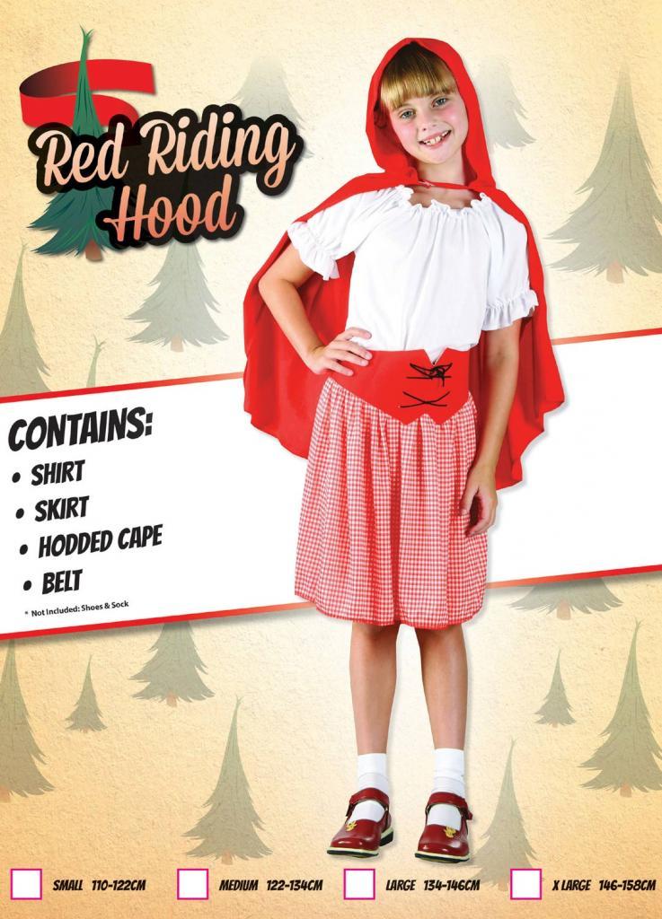 Red Riding Hood Fancy Dress Costume for Girls by Bristol Novelties ...