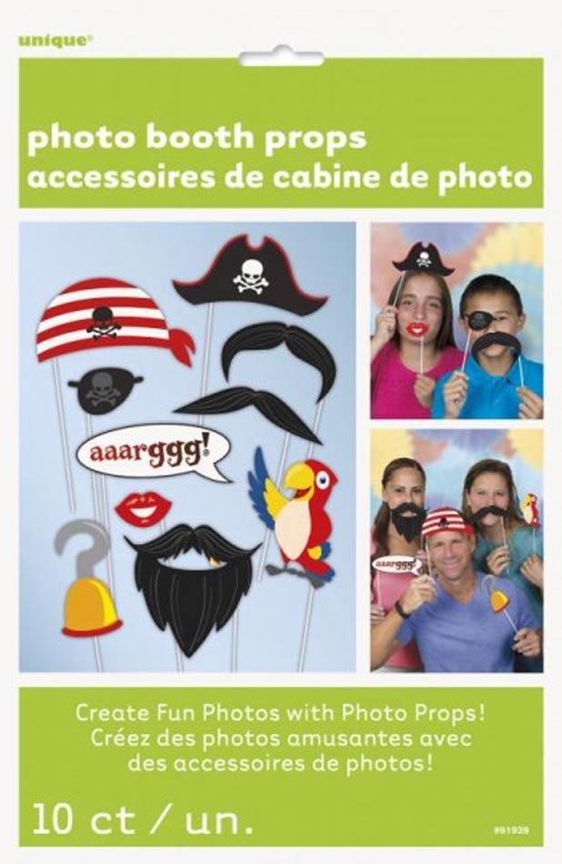 Pirate Photo Booth Kit of 10pcs by Unique 61939 | Karnival Costumes