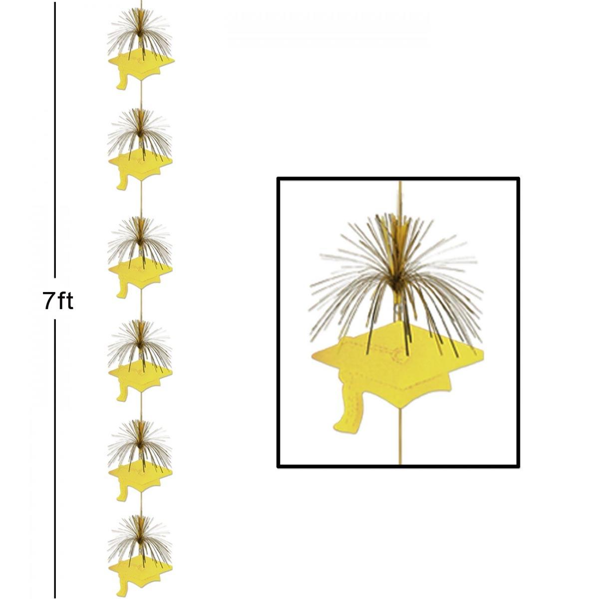 Graduation Cap Fireworks Stringer in Gold by Beistle 57627-GD ...