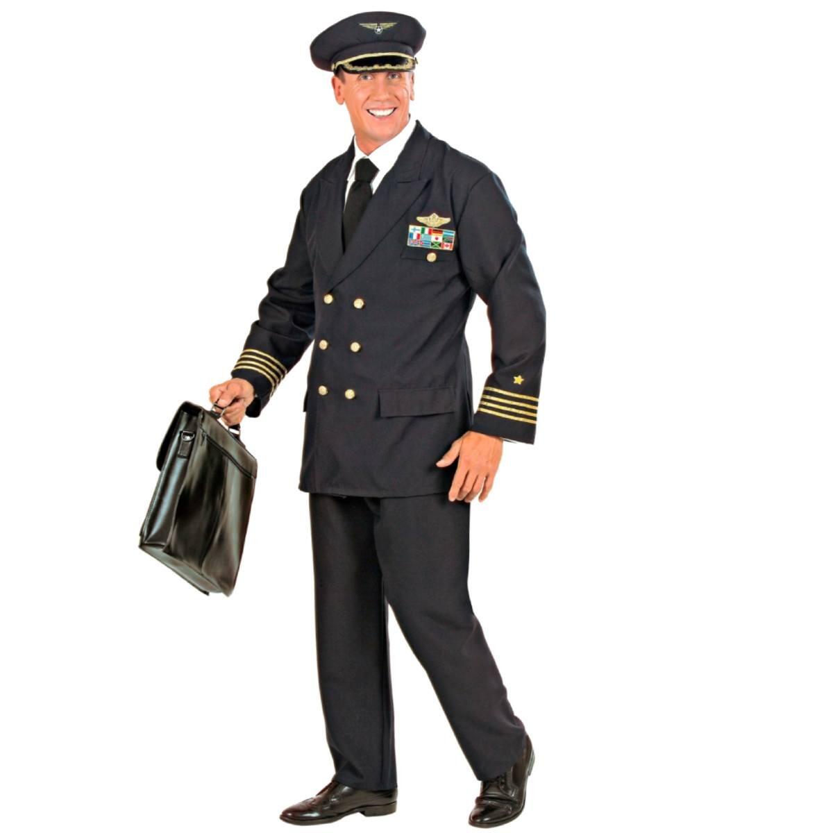 Pilot Captain Costume for Men in XL and XXL sizes by Widmann 5708 / ...