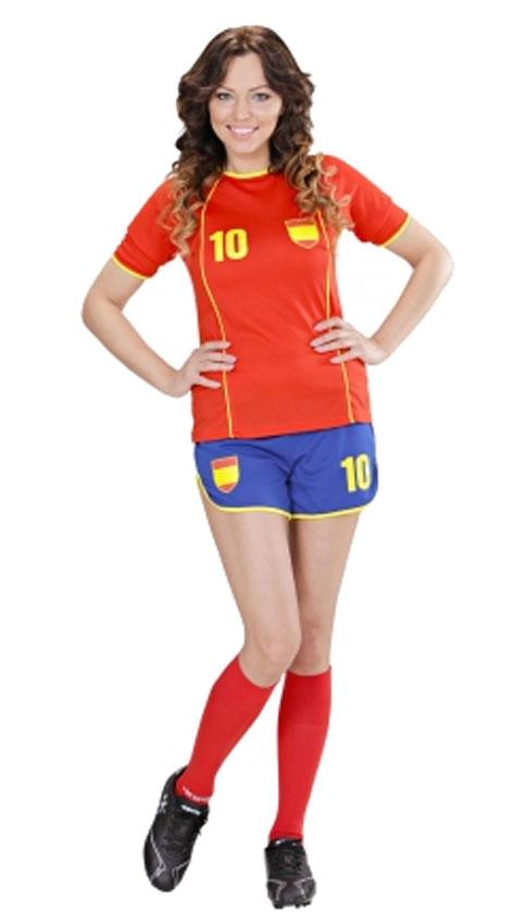 Spain Soccer Girl Fancy Dress Costume for Women by Widmann 9798 ...