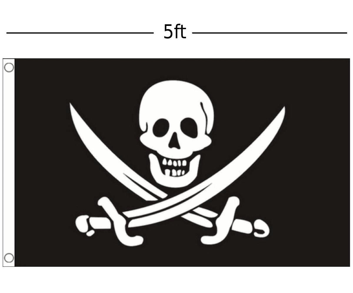 Jack Rackham Pirate Flag 5ft x 3ft PF04X | Karnival Costumes