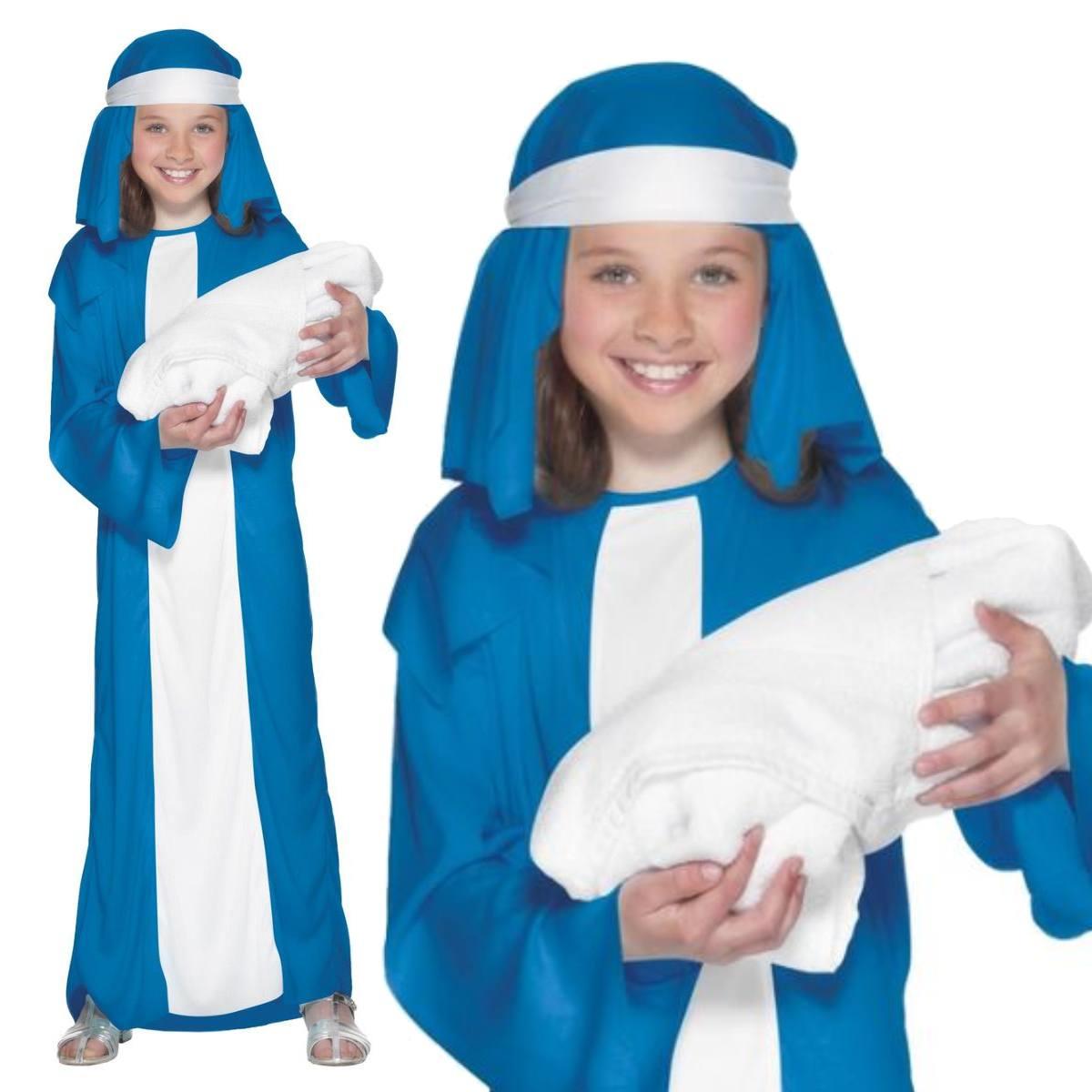 Girls Nativity Mary Fancy Dress Costume By Smiffys 23837 Karnival