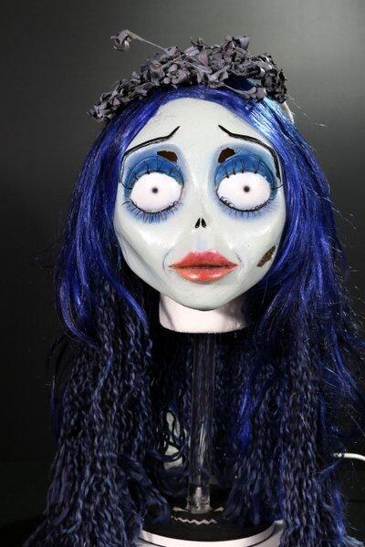 Deluxe Emily Corpse Bride Head & Neck Mask with Hair TTWB101 | Karnival ...