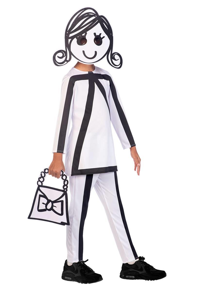 Stick Girl Fancy Dress Sizes Sml - XL by Amscan 9908695 | Karnival Costumes