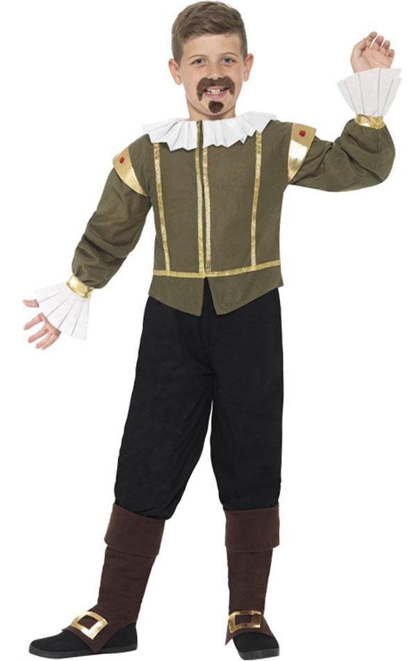 William Shakespeare Fancy Dress Costume for Boys by Smiffys 44077 ...