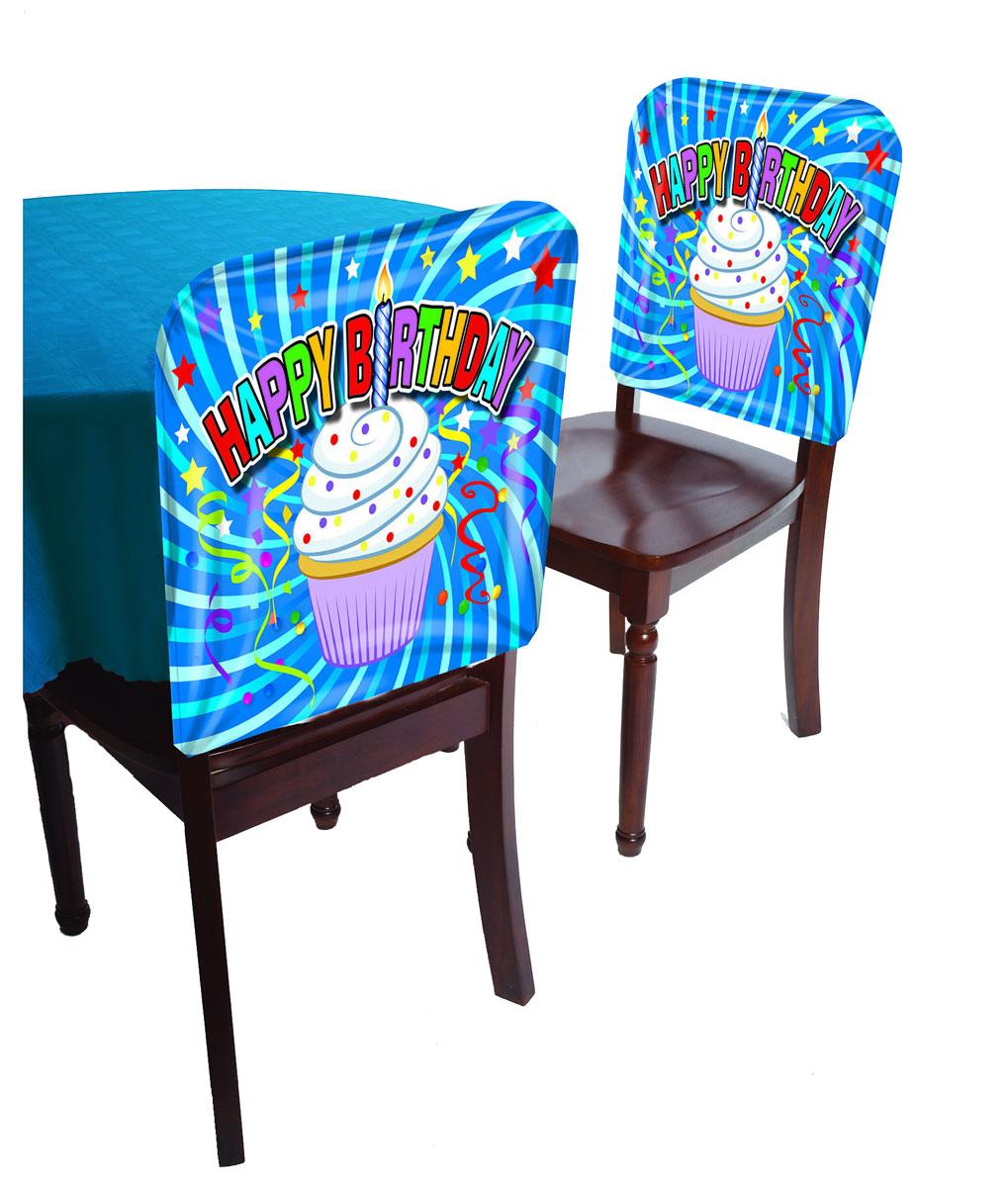 Happy Birthday Cupcake Chair Cover (single) by Forum Novelties 76118 ...