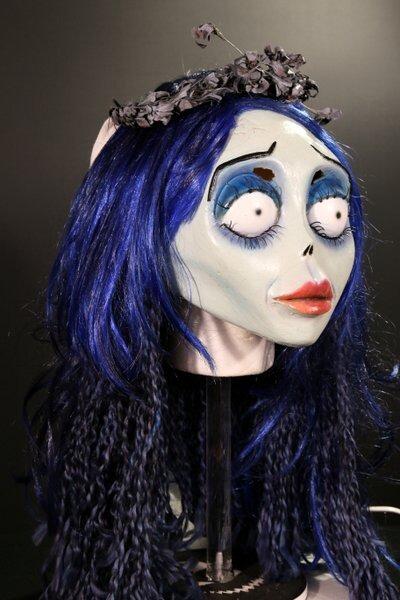 Deluxe Emily Corpse Bride Head & Neck Mask with Hair TTWB101 | Karnival ...