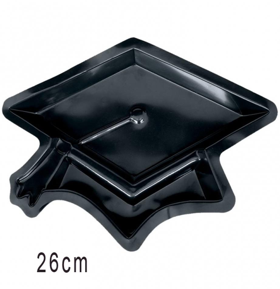 Graduation Hat Plastic Tray in Black Plastic by Amscan 439659 ...