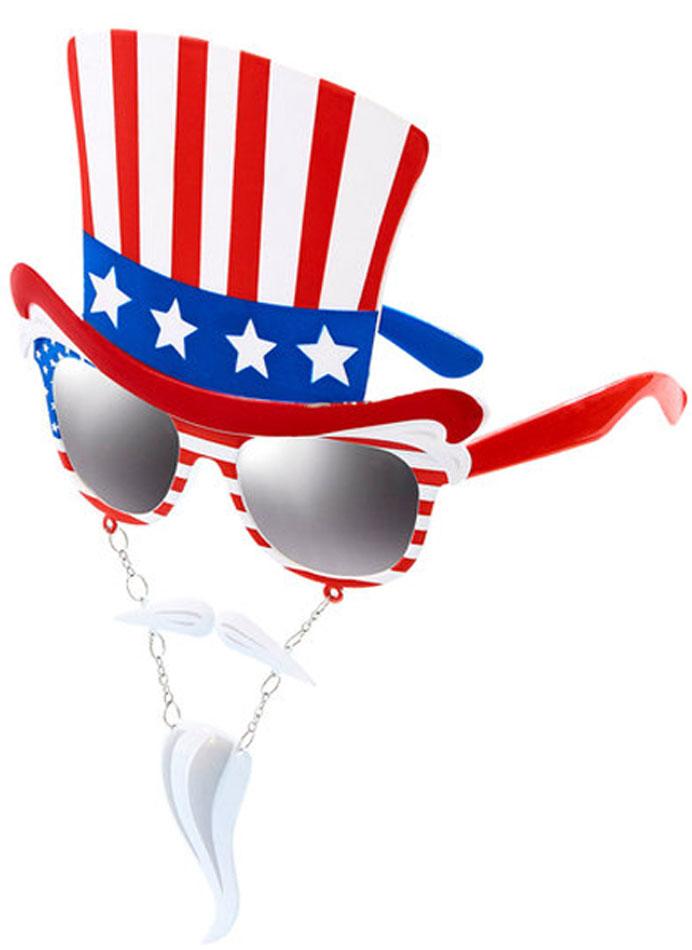 Uncle Sam Glasses with Moustache and Beard by Widmann 14407 | Karnival ...