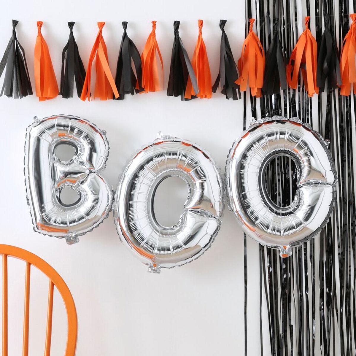 Silver Boo Balloon Halloween Bunting Kit by Ginger Ray PU319 | Karnival ...